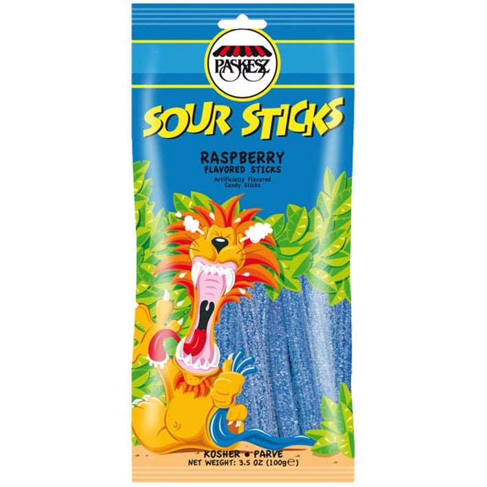 Paskesz Sour Sticks Raspberry 3.5oz | Munchies on Pico